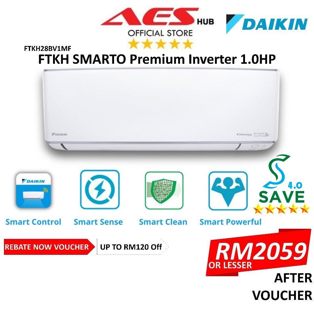 5 STARS Daikin 1HP Air Condtioner FTKH Series Smarto Premium R32 ...