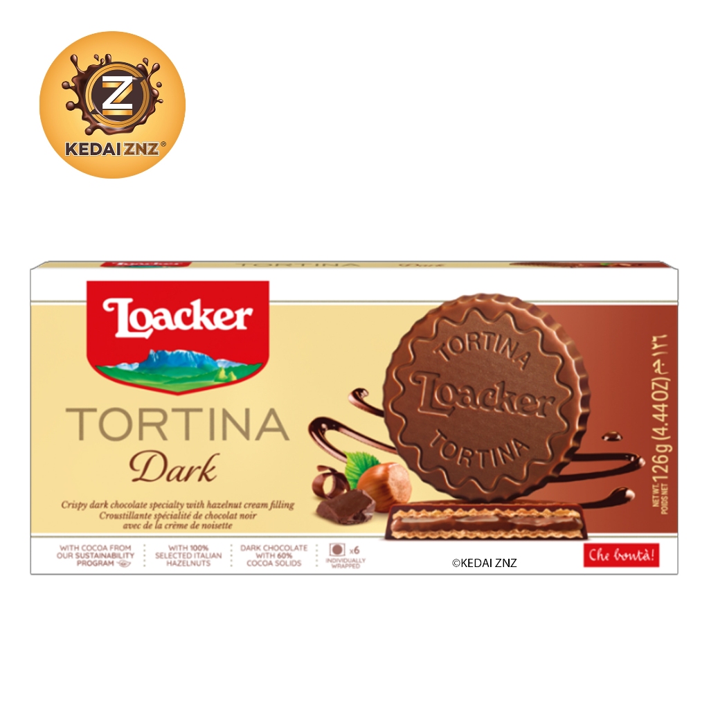 Chocolate Loacker TORTINA Dark Hazelnut Wafer Chocolate Box 126g Coklat ...