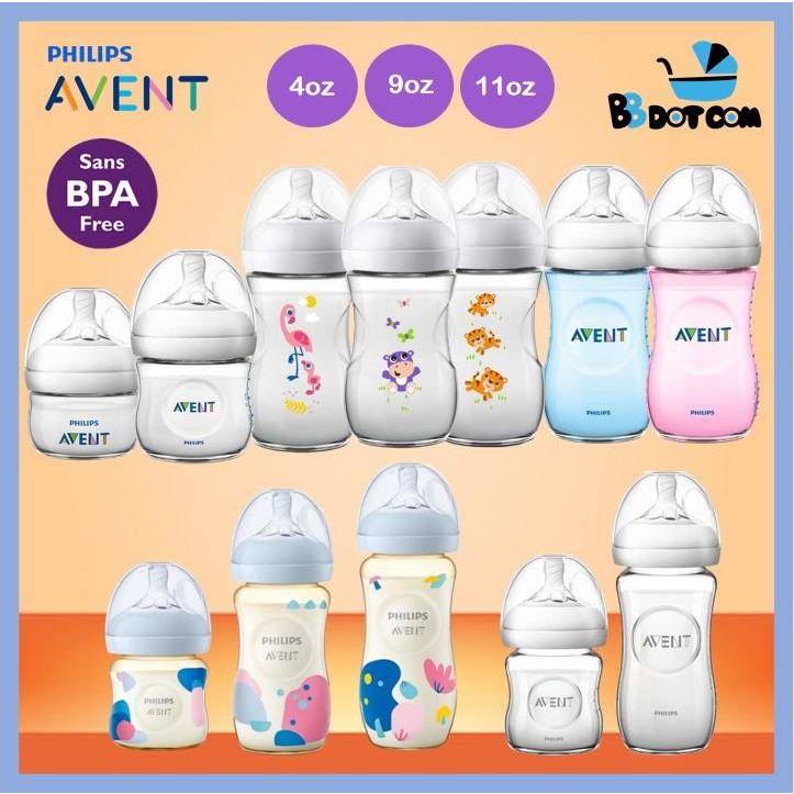 Avent Natural / Natural Response PP / PA / PPSU 2oz / 4oz / 9oz / 11oz Feeding Bottle Botol Susu ...