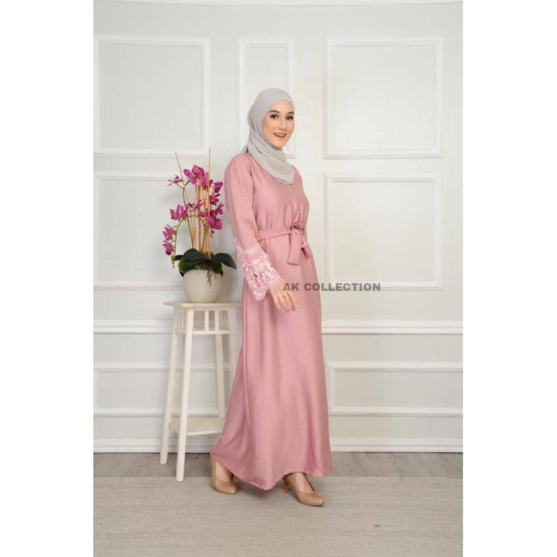 ABAYA CEY SATIN LACE TANGAN READY STOCK | Shopee Malaysia