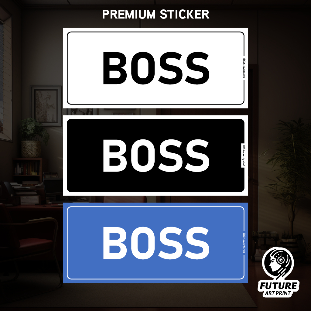 Boss. Bos. Premium Sticker Sign Notice Signage Label. Waterproof Heavy ...