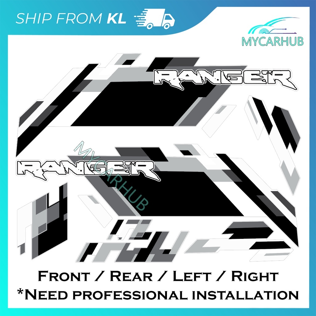Ford Ranger XLT Plus / XLT / Raptor / Wildtrak Side Body Sticker ...