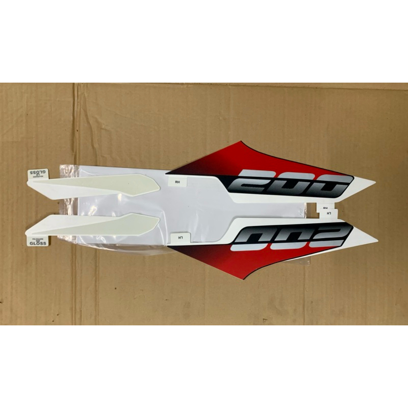 MODENAS BAJAJ PULSAR RS200 KIT DCL FAIRING B.RED STICKER (ORIGINAL ...