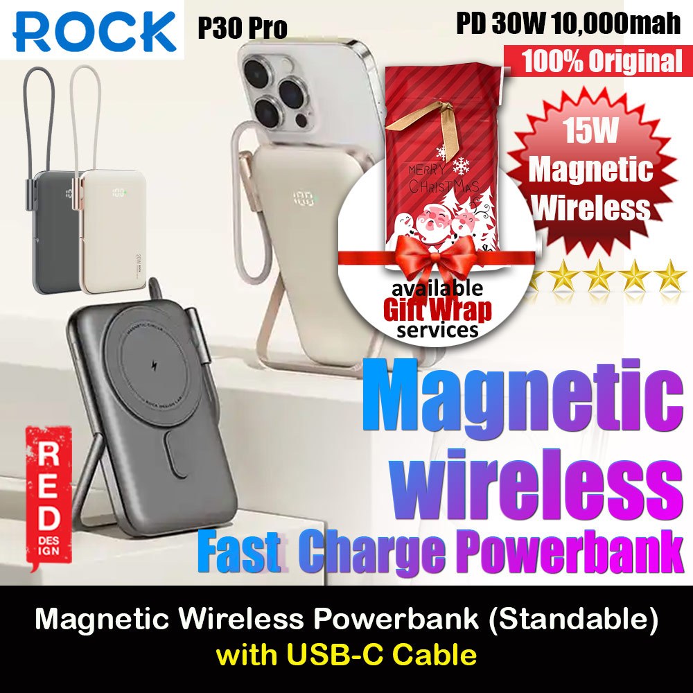 Rock P30 Pro PD 30W 15W Magnetic Wireless Charging Fast Charge 10000mAh ...