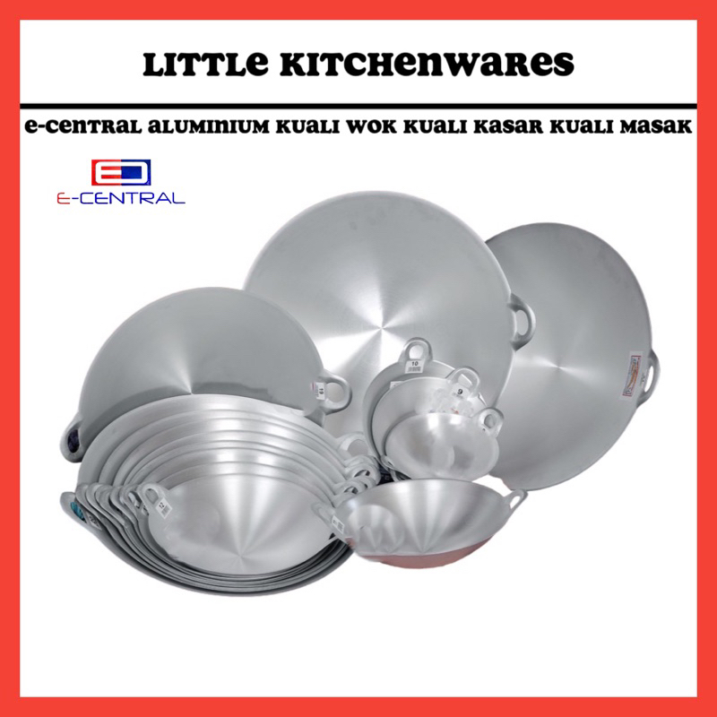 E-Central 8"-12" Aluminium Kuali Wok Kuali Kasar Kuali Masak Kuali ...