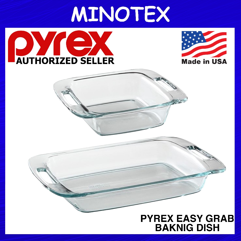 Pyrex Easy Grab Square / Oblong Baking Dish HEAT RESISTANT TEMPERED ...