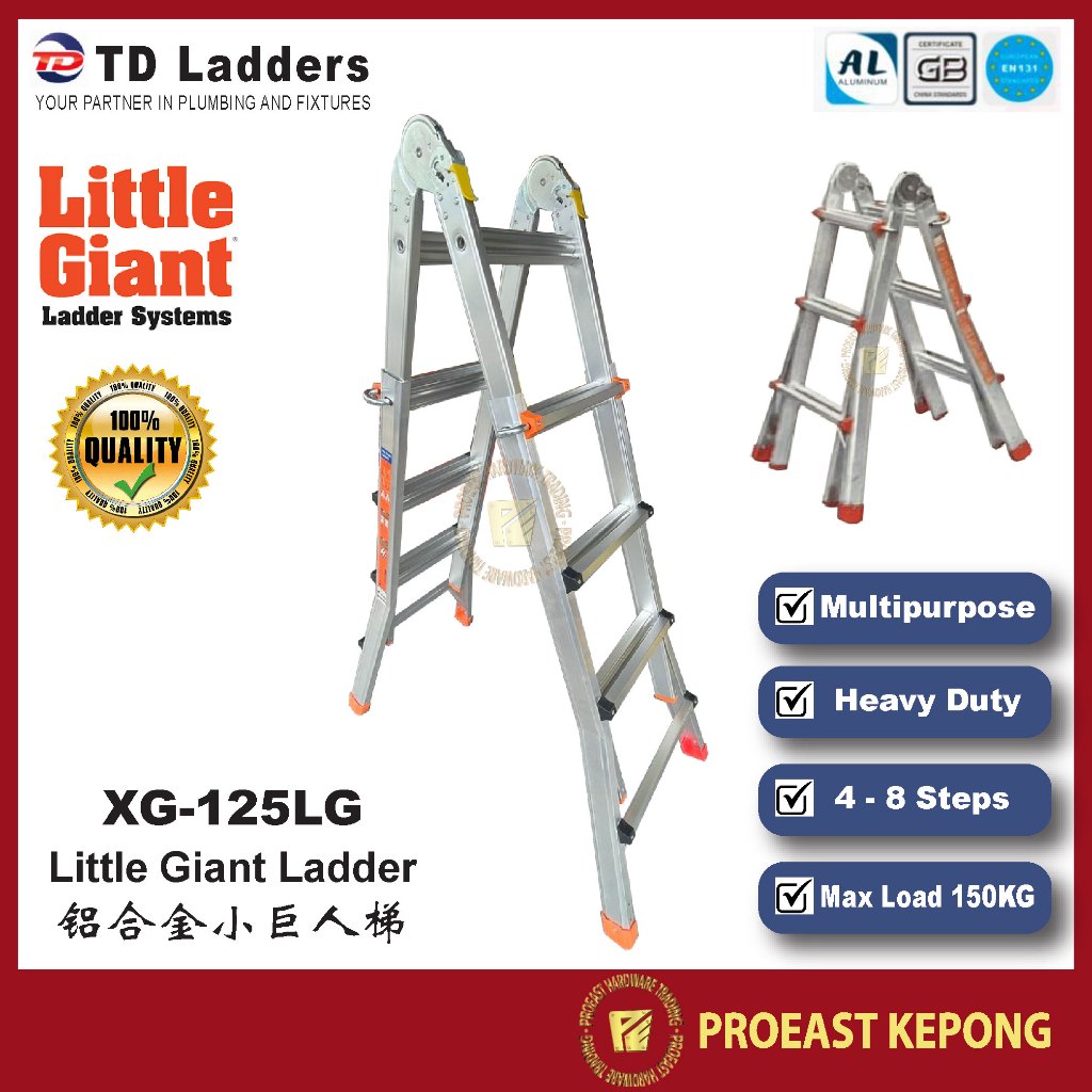 TD [ XG-125LG ] Heavy Duty Aluminium Little Giant Ladder/Telescopic ...