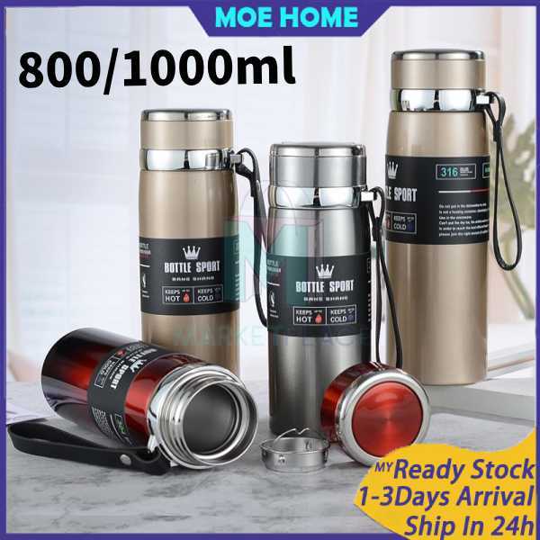 🥤800ml 1000ml Thermos Bottle Coffee Cup New 316 Stainless Steel Thermos Bottle SUS 316 Carat ...