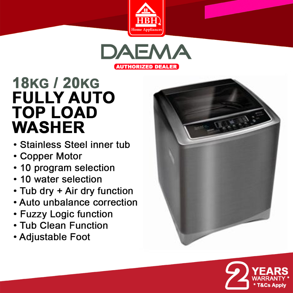 Daema DWF-1801Q DWF-2001Q 18 20 kg Copper Motor Tub Clean Top Load ...