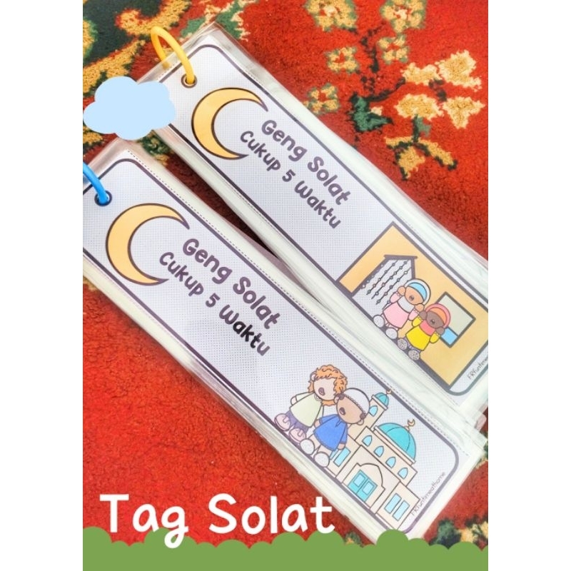 Tag Solat Geng Solat 5 Waktu, jom belajar solat, laminated with plastic ...
