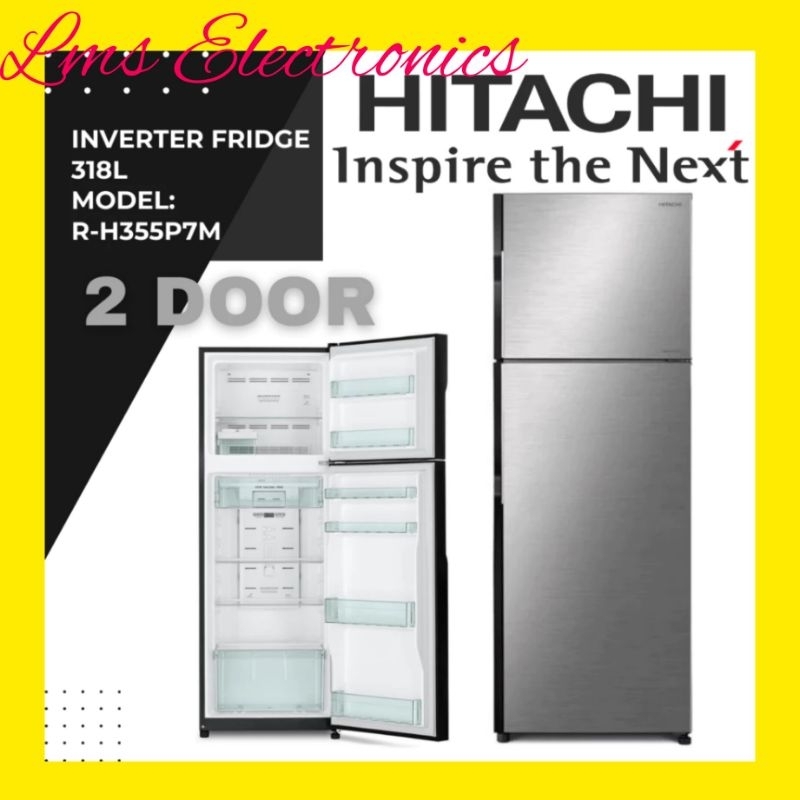 HITACHI 2 DOOR Inverter FRIDGE R-H355P7M 318L | Shopee Malaysia