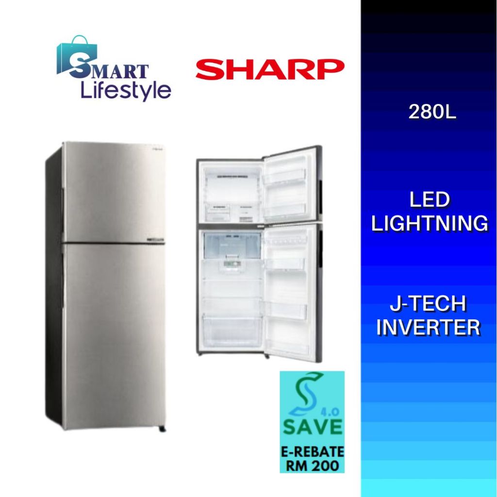 《Save 4.0》Sharp Smile Refrigerator (280L) SJ2822MSS INVERTER | Shopee ...