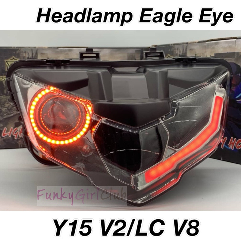 VIRAL TIKTOK HEADLAMP CUSTOM PNP Y15ZR V2 CONVERT LC135 V8 / YAMAHA Y15ZR / YSUKU Y15 EAGLE EYE ...