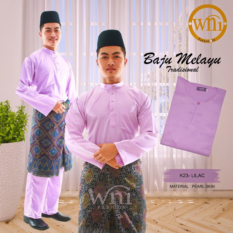 BAJU MELAYU TRADISIONAL LILAC PURPLE (BERPESAK) | Shopee Malaysia