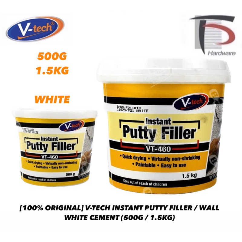 [100% ORIGINAL] V-TECH INSTANT PUTTY FILLER MULTI PURPOSE / WALL WHITE ...