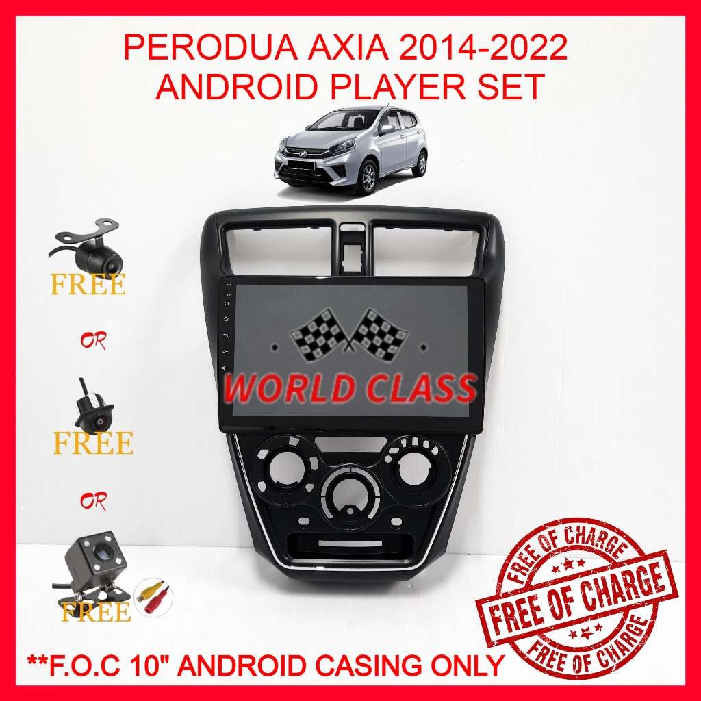 PERODUA AXIA 2014-2022 (BLACK) 10" ANDROID IPS PLAYER 2.5D WITH ( F.O.C ...