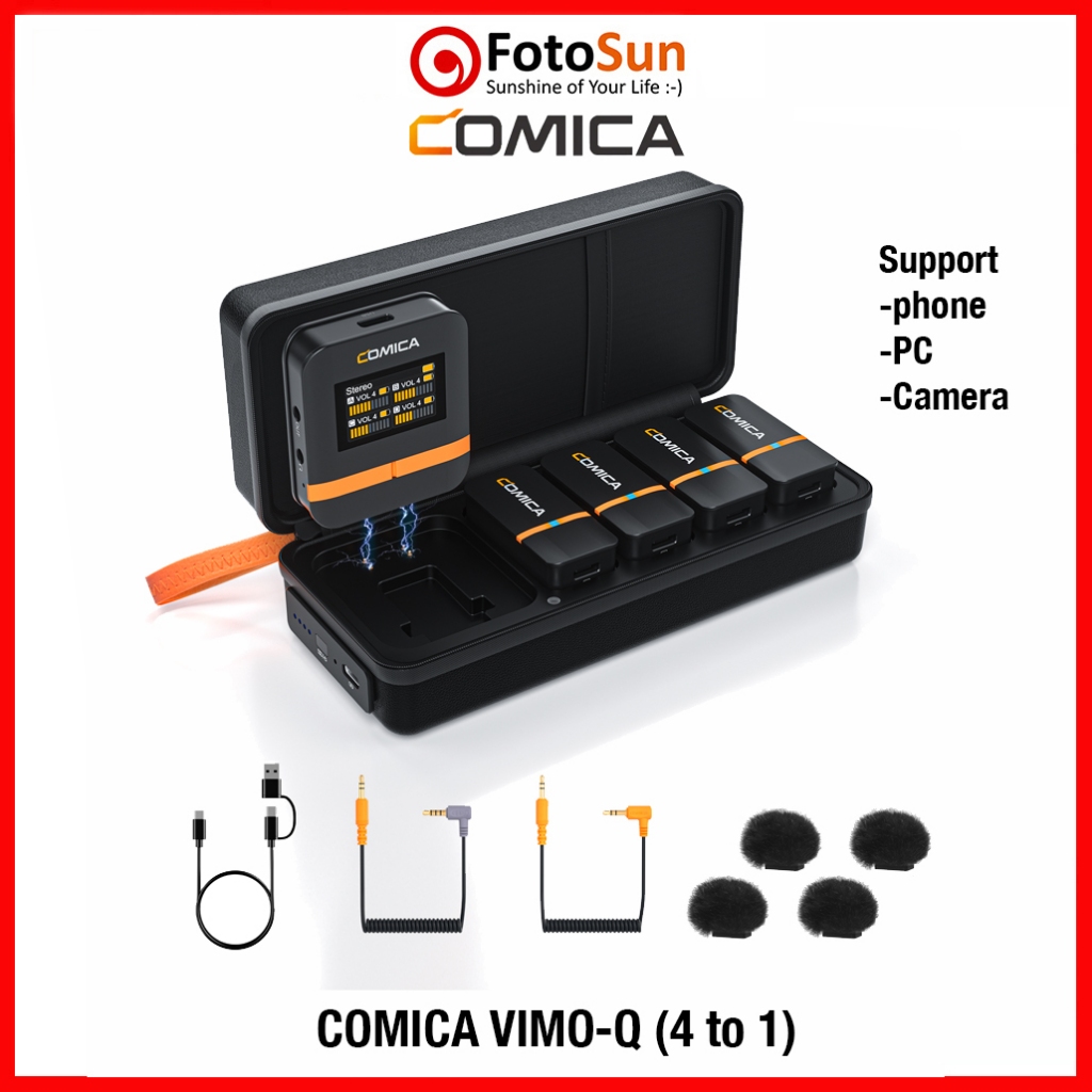 COMICA Vimo Q (4mic) wireless mic for 4 person support camera, phone ...