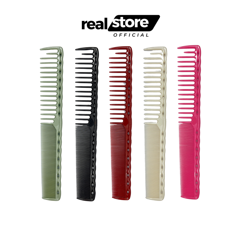 YS 332 Master Barber Comb FINE CUTTING COMB WIDE Carbon for cutting and ...