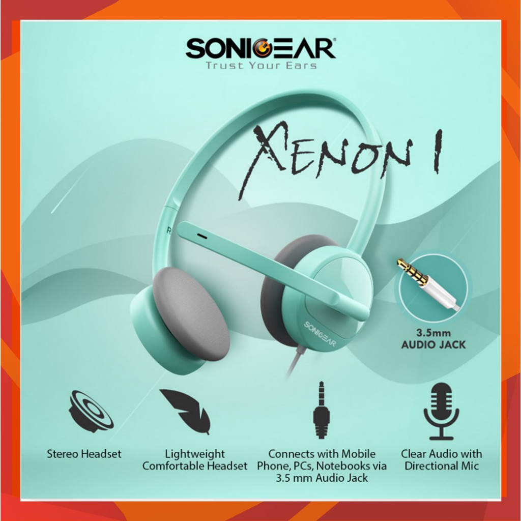 SONICGEAR XENON 1 STEREO WIRED HEADPHONE WITH MICROPHONE | PORTABLE ...