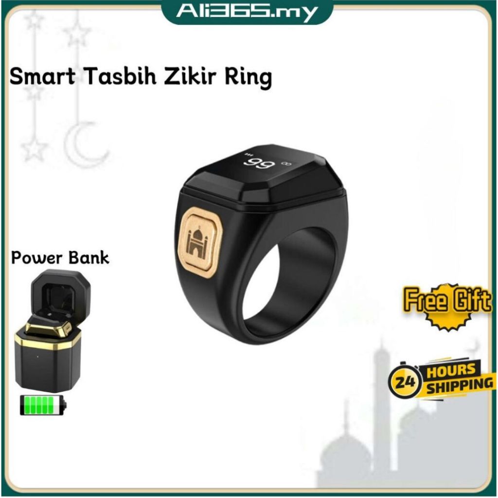 KL Stock BSTWSH Brand Smart Tasbih Cincin Zikr Ring Alloy Terbaru Tally Counter Smart Zikr Ring ...