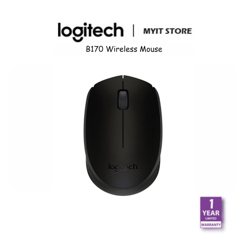 Logitech B170 Wireless Mouse, 2.4 GHz with USB Nano Receiver, Optical ...