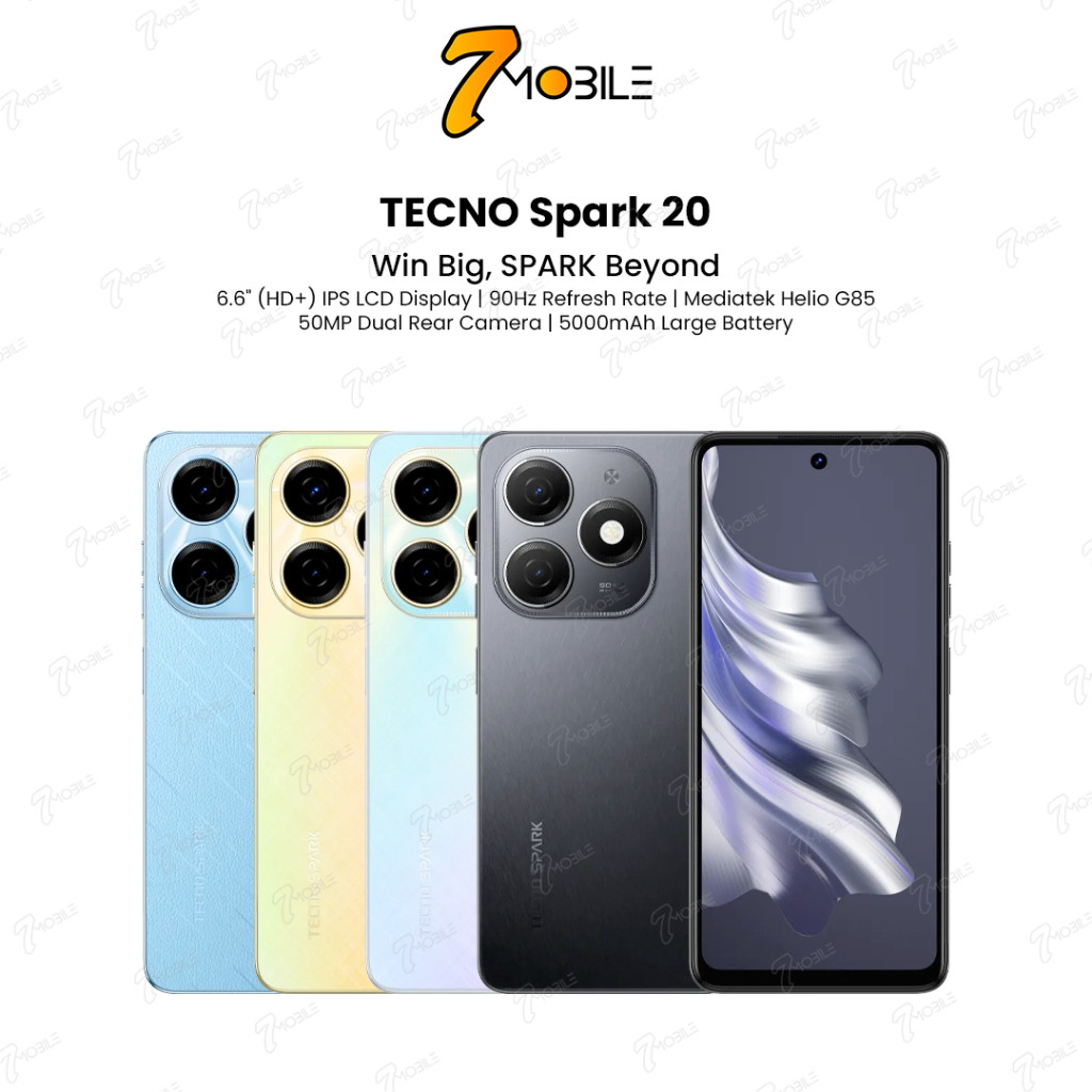 TECNO Spark 20 Smartphone [8GB RAM + 256GB ROM] / TECNO Spark 7T [4GB RAM + 64GB ROM] - Original ...