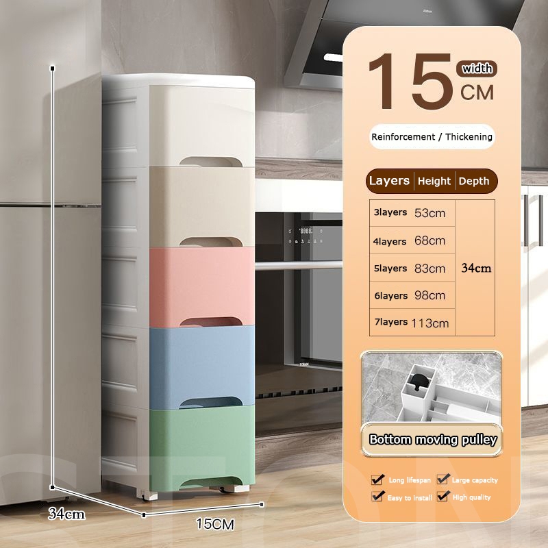 Slim Drawer Cabinet 15/25cm Wide Gap Storage Cabinet Kitchen Cabinet ...