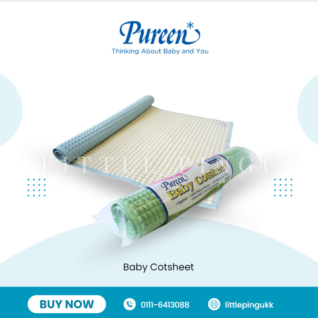 Pureen Baby Cotsheet (Plain- COLORS SELECTED AT RANDOM) (M/L Size ...