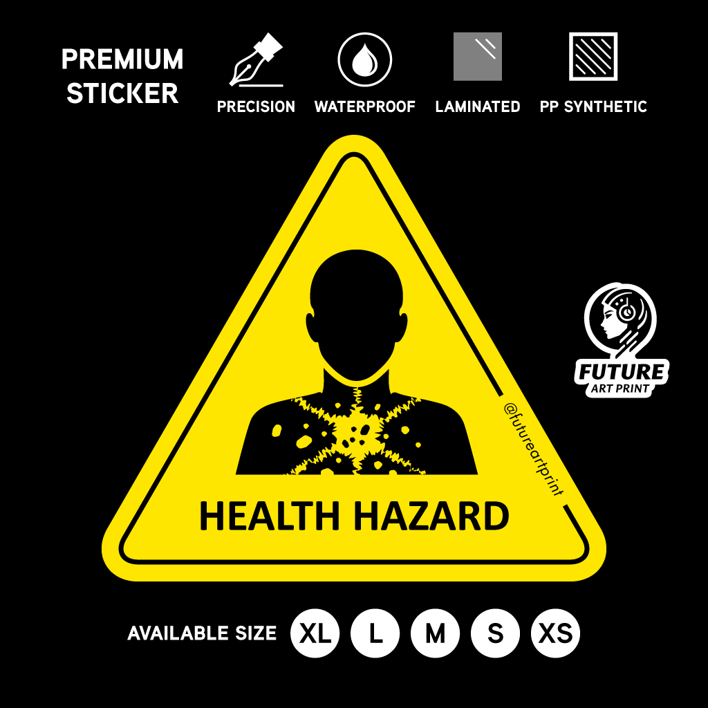 Health Hazard. Premium Triangle Sticker Sign Warning Safety Label ...