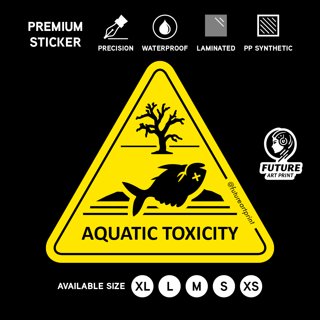 Aquatic Toxicity. Toxic Toxin Poison. Premium Triangle Sticker Sign ...