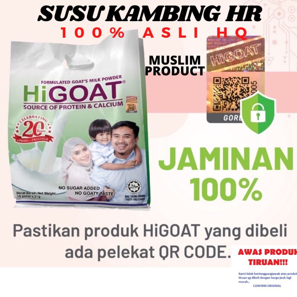 Higoat Susu Kambing Asli100% Original Milk Goat Tanpa Gula HQ Tinggi ...