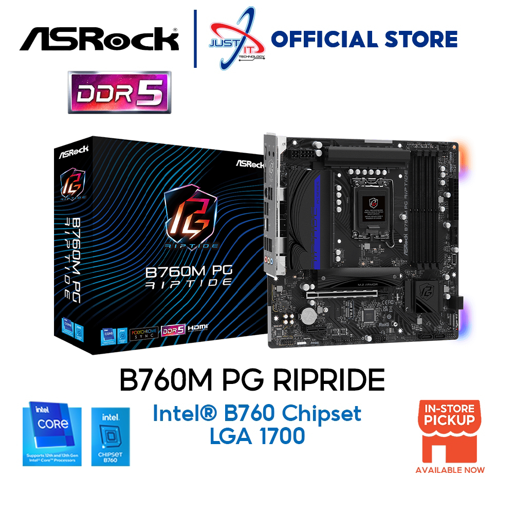 ASRock B760M PG Riptide Motherboard Intel I3-13100/12400/13400/14400 ...