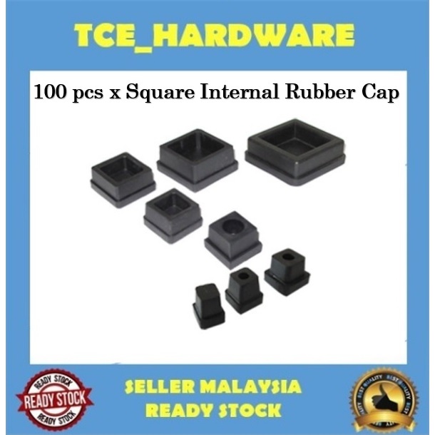 100pcs x Square Internal Rubber Cap Rubber Cover Getah Kaki Meja Empat ...