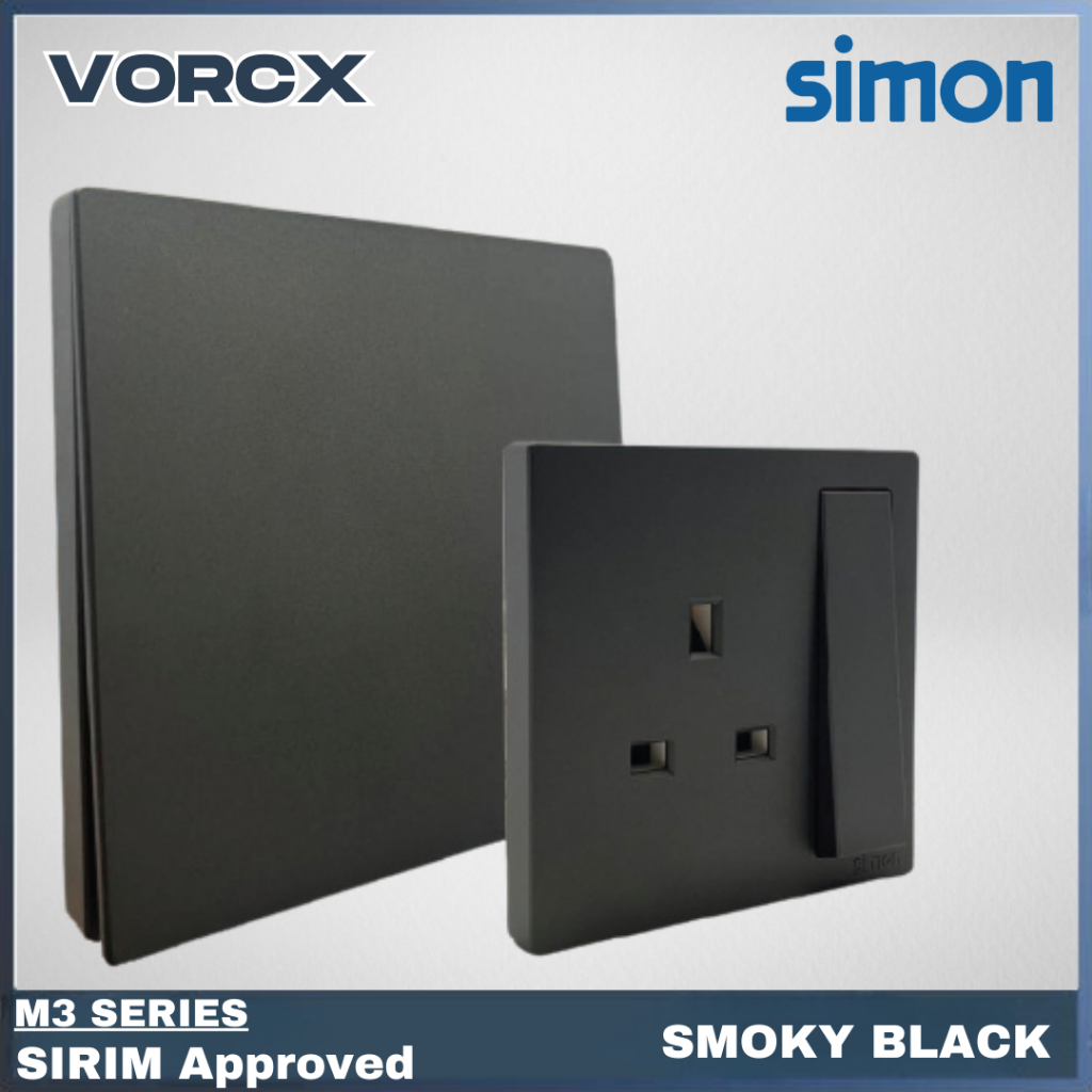 Simon M3 Series Switch / Switches & Socket Smoky Black Frameless ...
