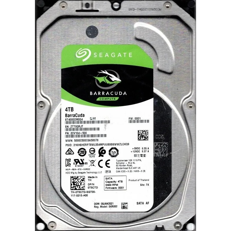 Seagate BarraCuda ST4000DM004 4TB 3.5" SATA 5400 RPM Internal HDD Hard Disk Drive | Shopee Malaysia