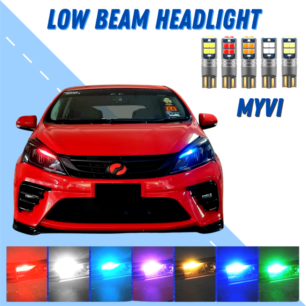 PERODUA MYVI LOW BEAM HEADLIGHT LED BULB RGB HeadLamp Mentol Lampu ...