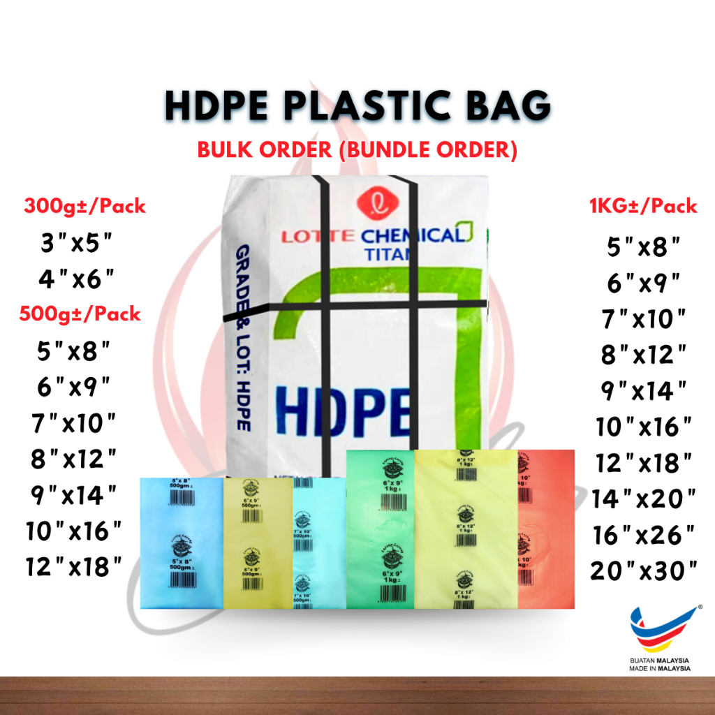 [Bulk] HDPE Plastic Bag Plastik Beg Bungkus Drink / Food / Takeaway ...