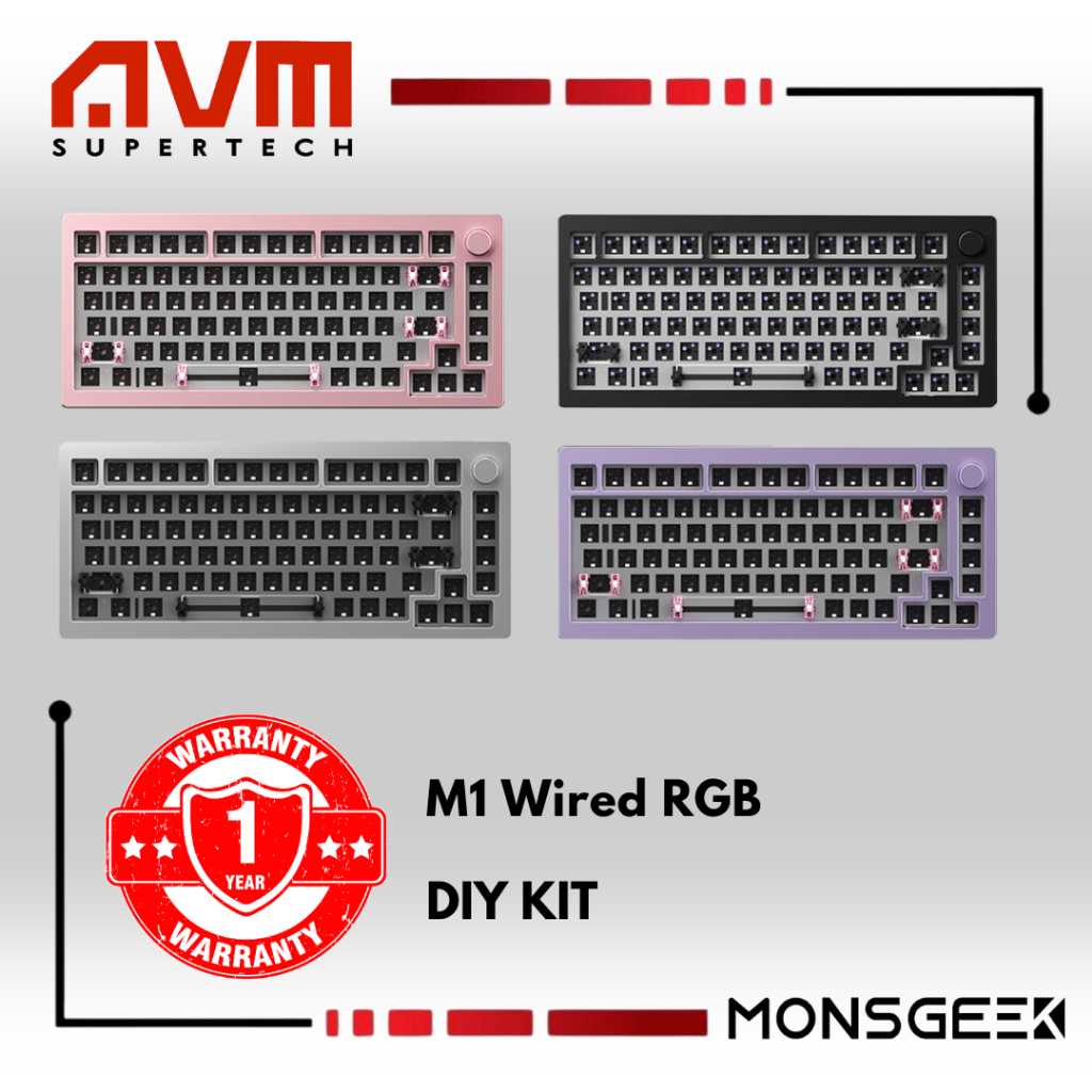 AVM MONSGEEK M1 DIY Kit Aluminum Barebone Keyboard Knob - Black ...