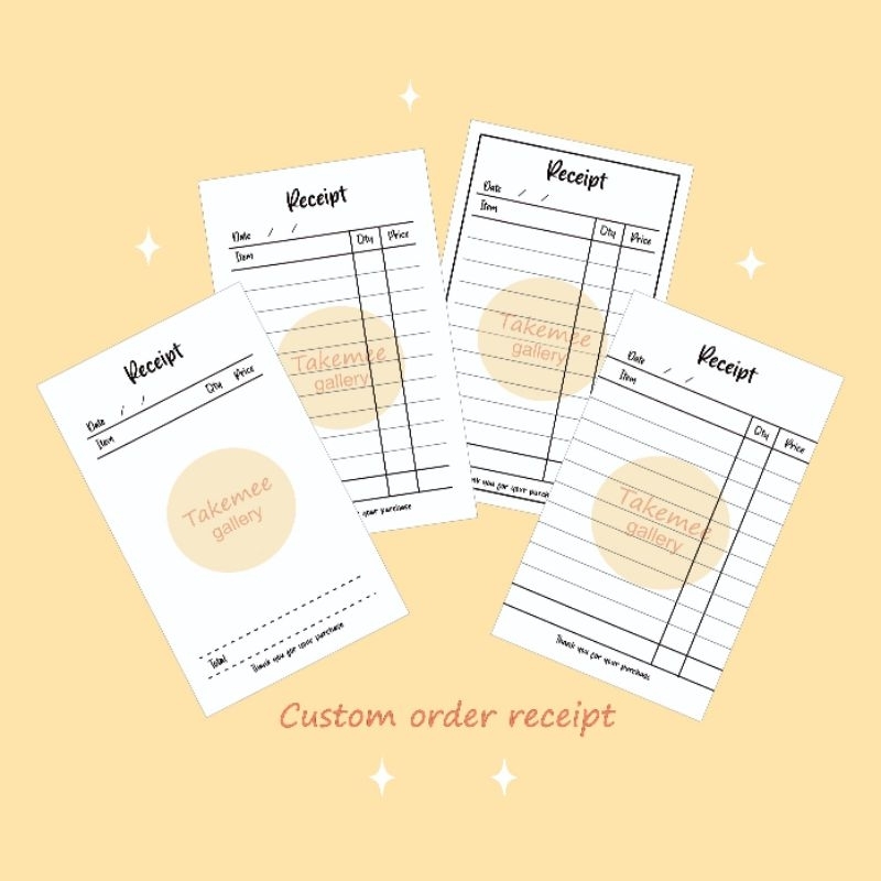 Custom Receipt Customize Resit Memo pad for Small Business | Shopee ...