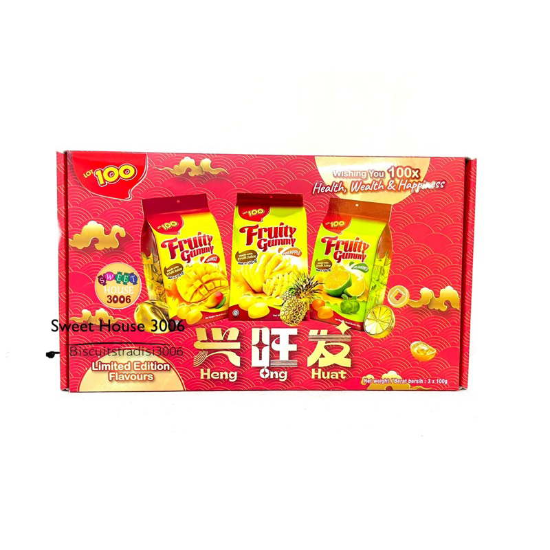 3 x 100g Lot 100 Fruit Gummy Sweet Candy Heng Ong Huat | Shopee Malaysia