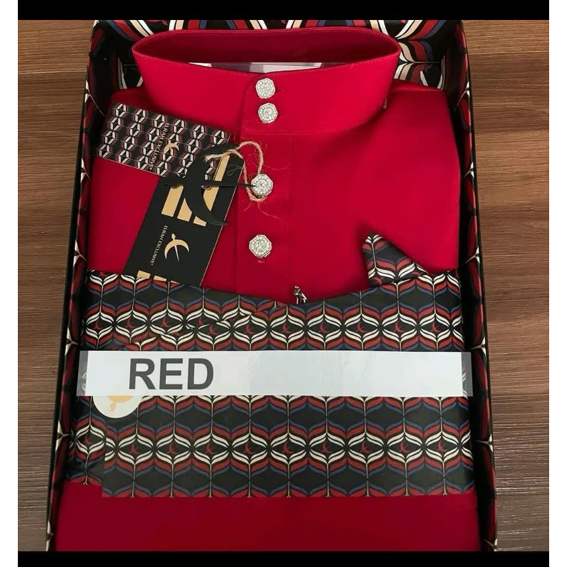 🔥Baju Melayu Raya 2024 Maroon,Red Elrah Exclusive Slim Fit🔥 | Shopee ...