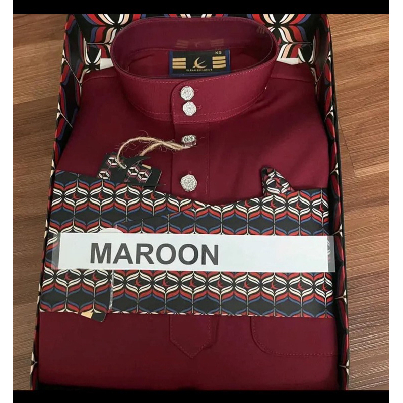 BAJU MELAYU ELRAH EXCLUSIVE MAROON🔥 NEW ARRIVAL 2024🔥BY ELRAH EXCLUSIVE ...