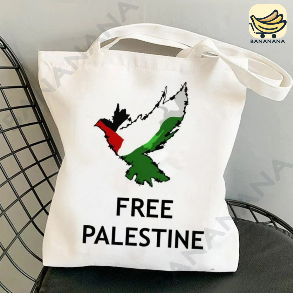 Free Palestine Tote Bag Tebal Gaza Freedom Palestinian Reusable Canvas ...
