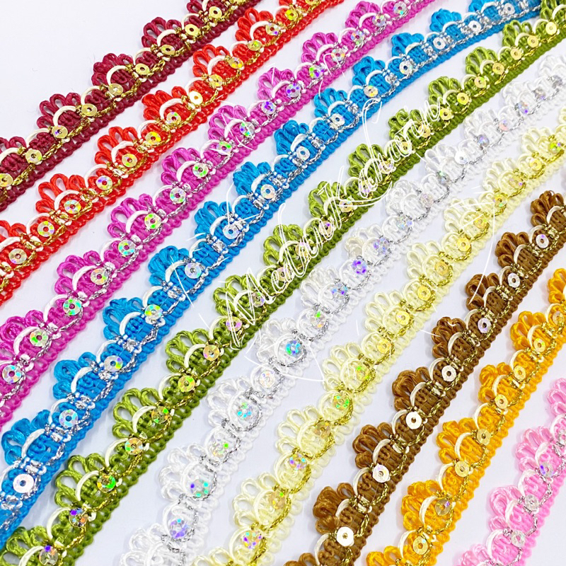 #RL0264 (meter) Lace Mahkota Fancy Border Lace @ 19 pilihan | Shopee ...
