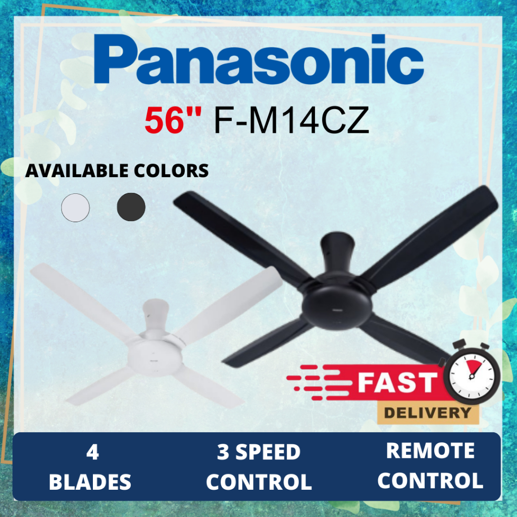Panasonic Bayu 4 Blades F-M14CZ AC Ceiling Fan (Black/White) | Shopee ...