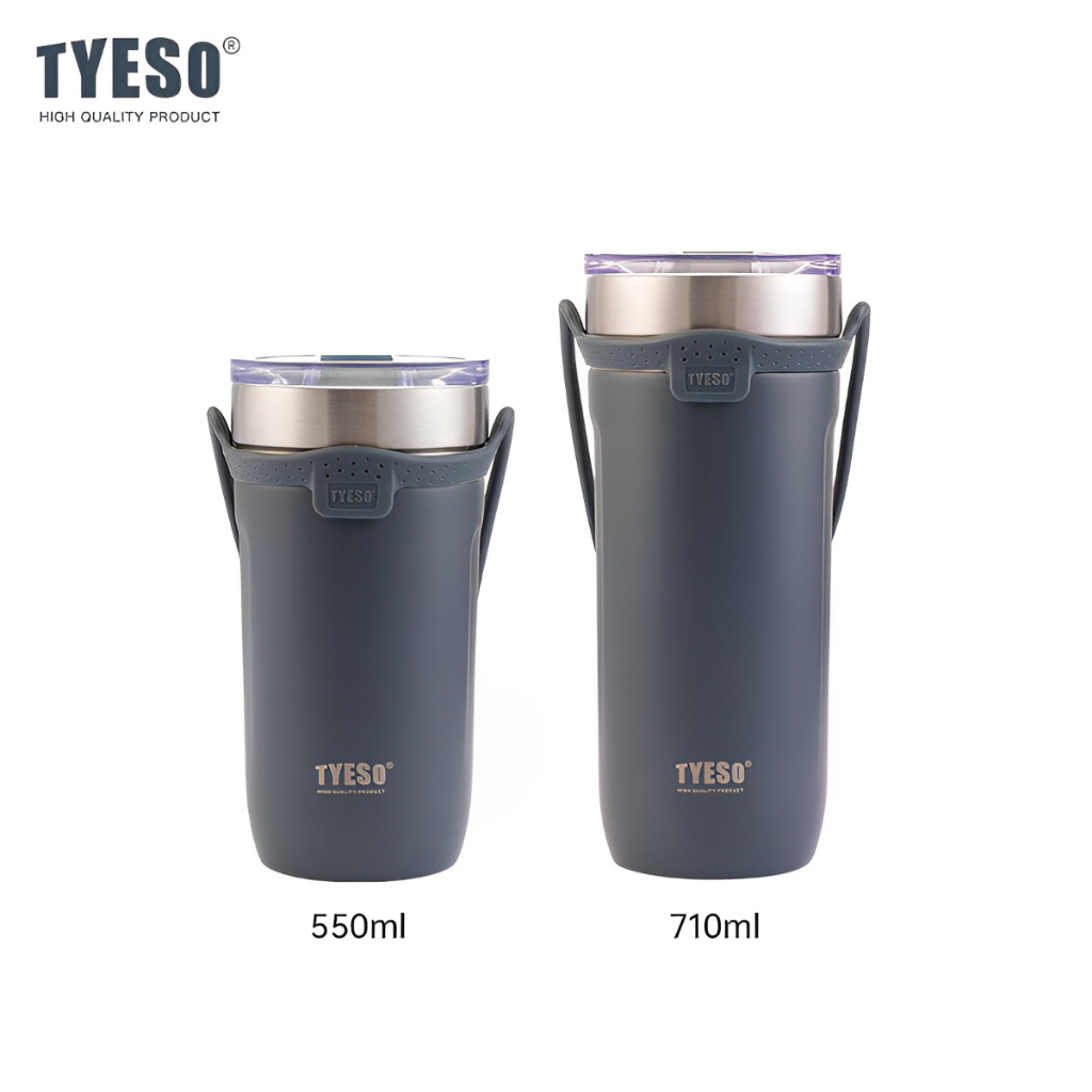 Tyeso Insulated Tumbler 550ml/710ml With Silicone Strap And Straw Thermal Flask Thermos Water ...