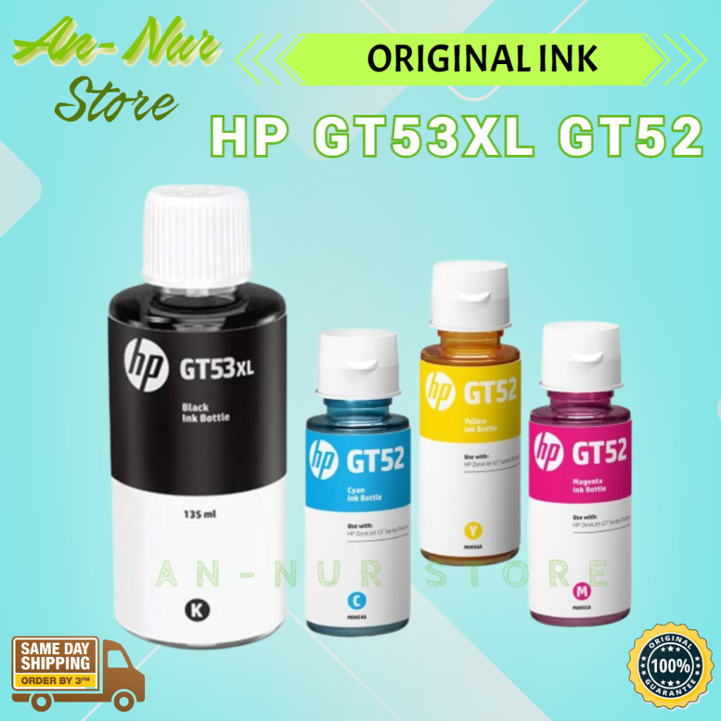 HP GT51XL GT53XL GT52 Original Ink (C,Y,M,BK) 4C Box Set For HP GT5810 ...