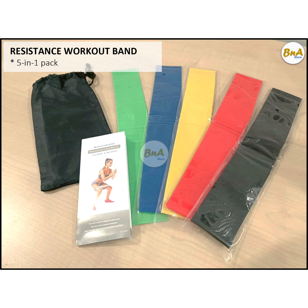 Resistance Workout Stretch Band Flex Band Set 5-in-1 Pack | Shopee Malaysia