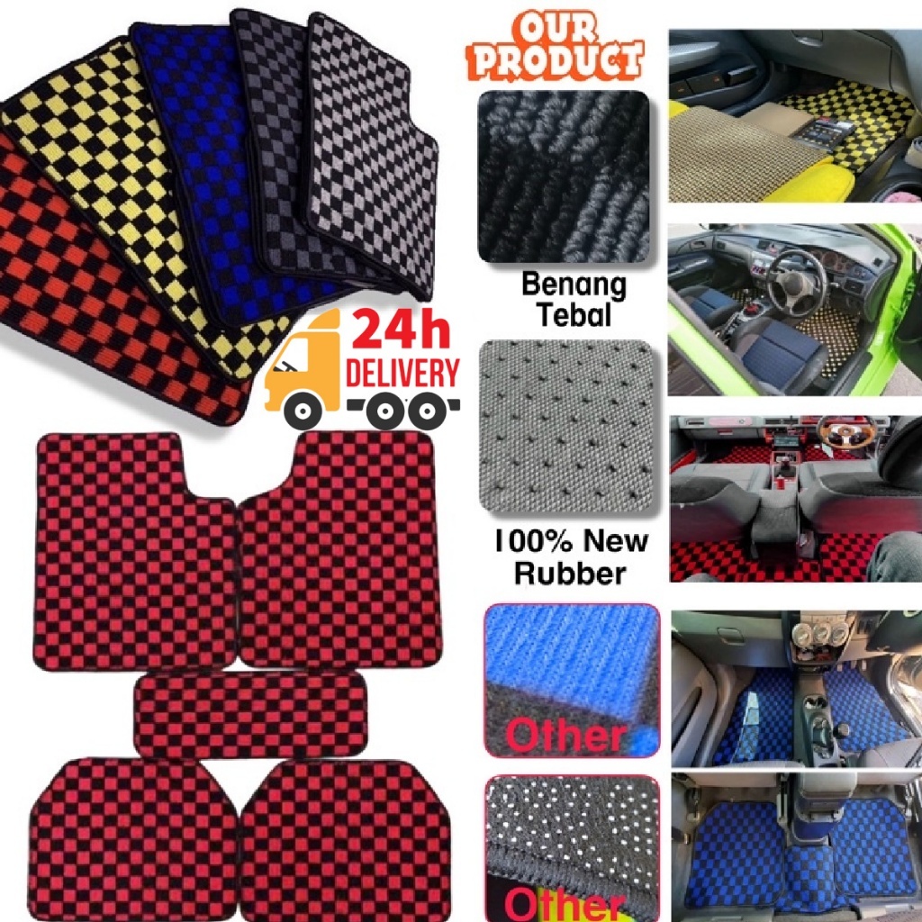 Thai Checkmate Dadu Car Carpet Coil Floor Mat Karpet Kereta Myvi Viva ...