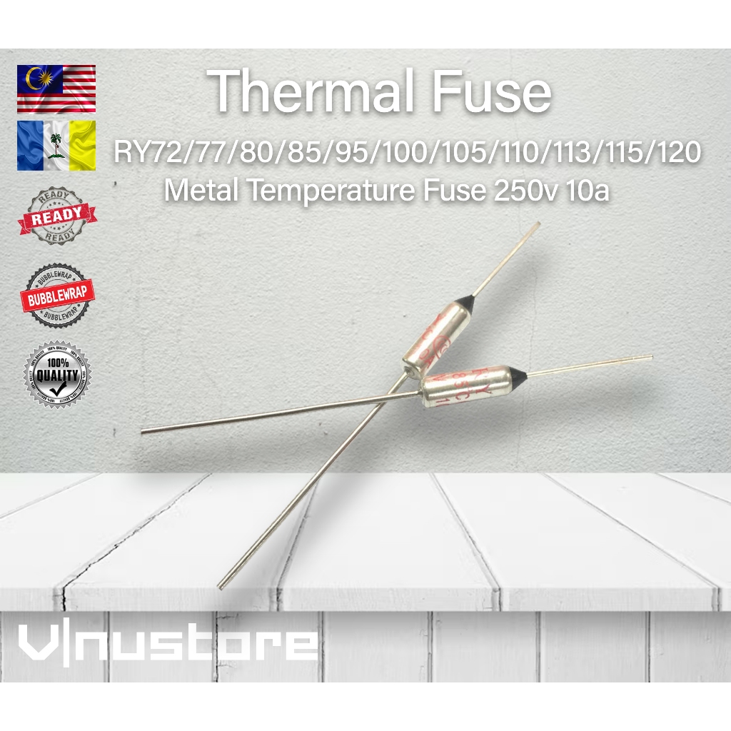 Metal Temperature Thermal Fuse 250v 10a RY72 ℃ RY77 ℃ RY80 ℃ RY85 ...